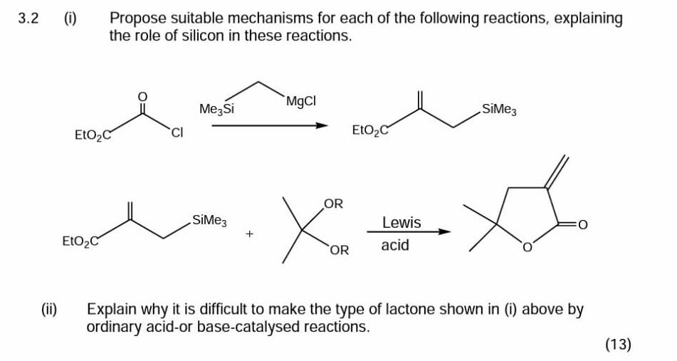 Solved (i) Propose suitable mechanisms for each of the | Chegg.com