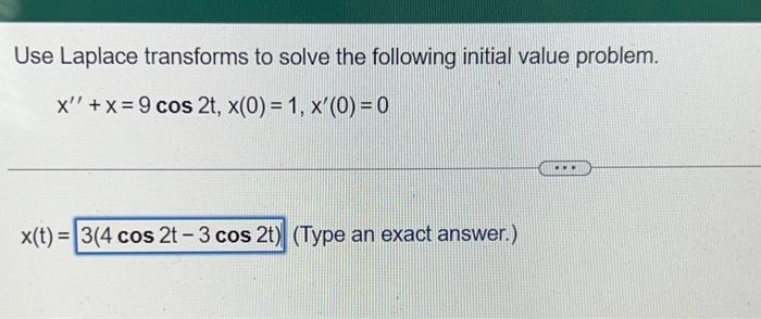 Solved Use Laplace transforms to solve the following initial | Chegg.com