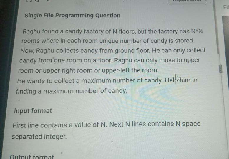 Single File Programming Question Raghu found a candy | Chegg.com