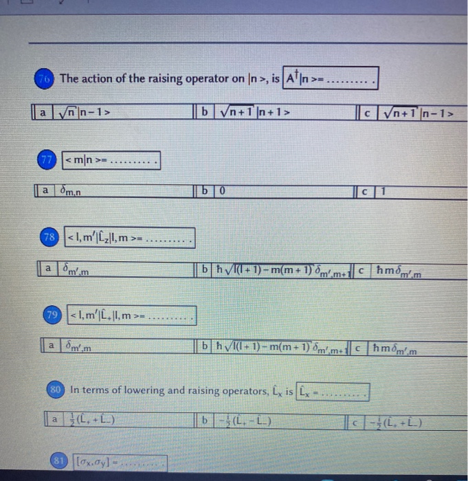 Solved The action of the raising operator on In>, is An> а | Chegg.com