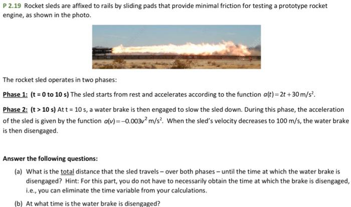 Solved P 2.19 Rocket sleds are affixed to rails by sliding | Chegg.com
