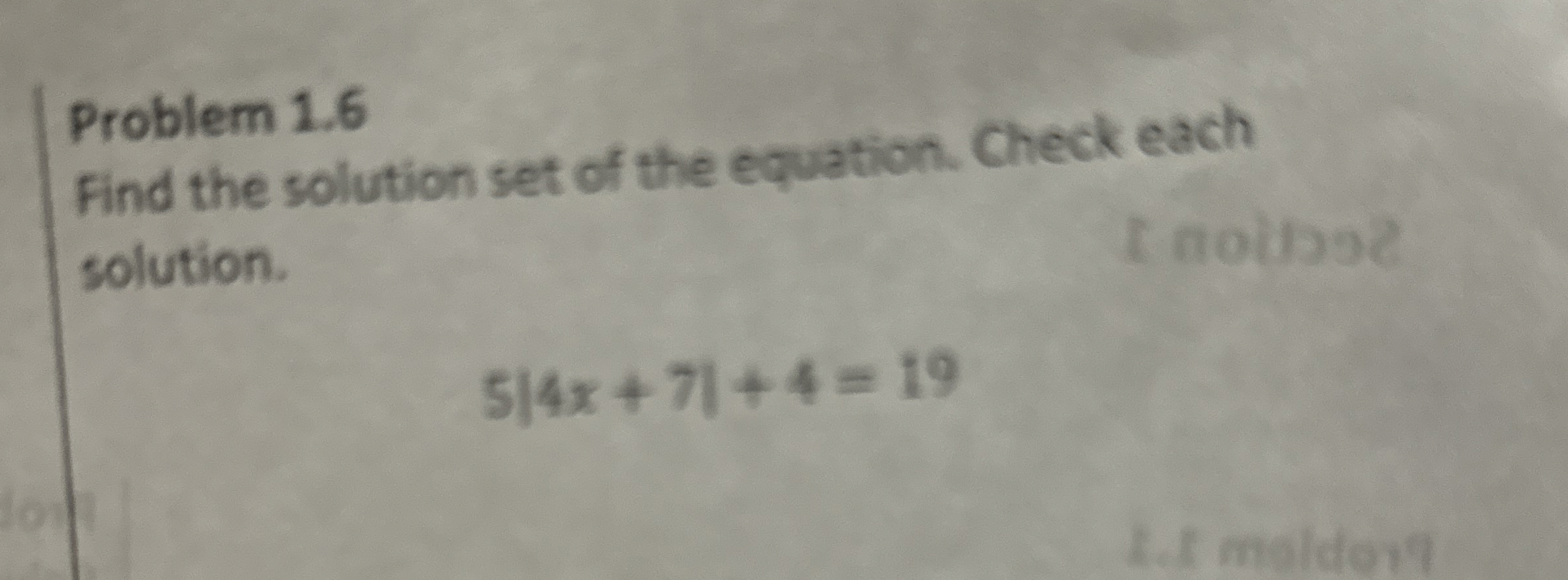 Solved Problem 1.6Find the solution set of the equation. | Chegg.com