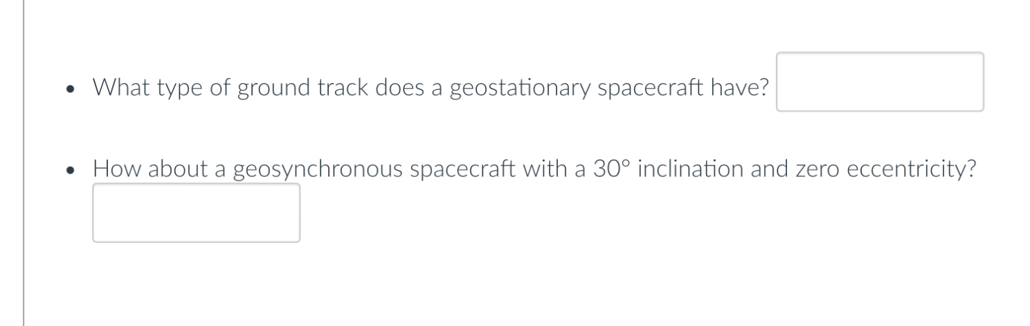 Solved What type of ground track does a geostationary | Chegg.com