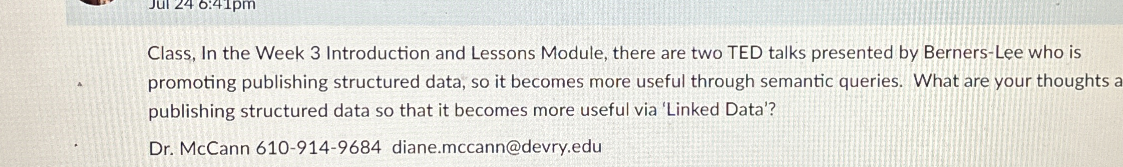 Solved Class, In the Week 3 ﻿Introduction and Lessons | Chegg.com