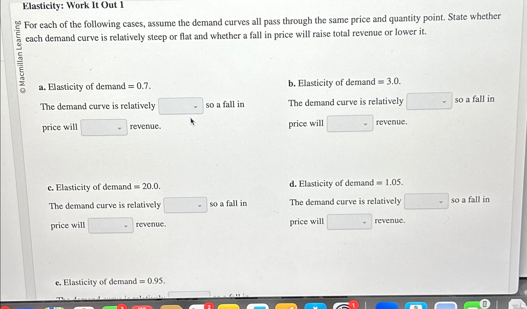 Solved Elasticity: Work It Out 1For each of the following | Chegg.com
