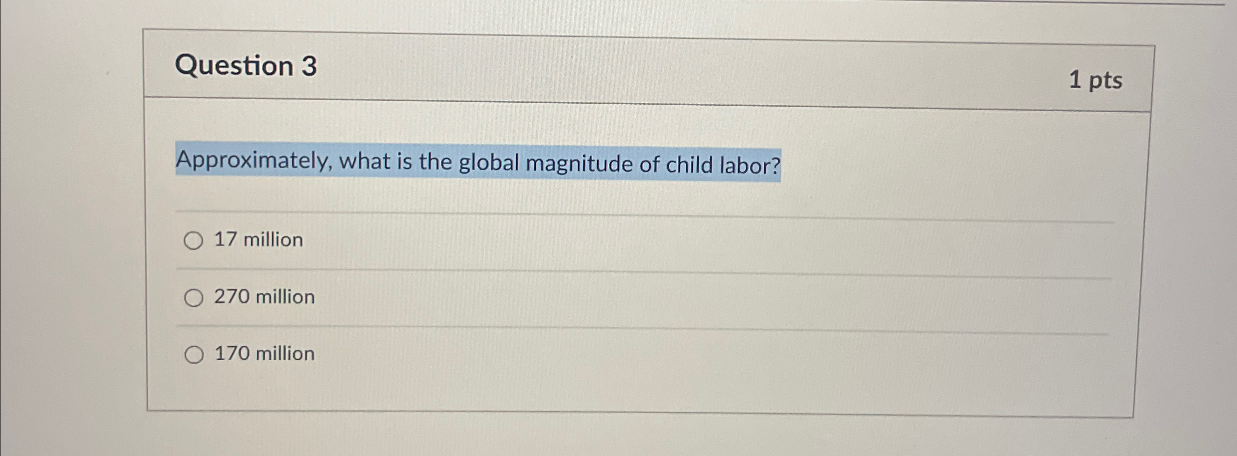 Solved Question 31ptsApproximately, what is the global | Chegg.com