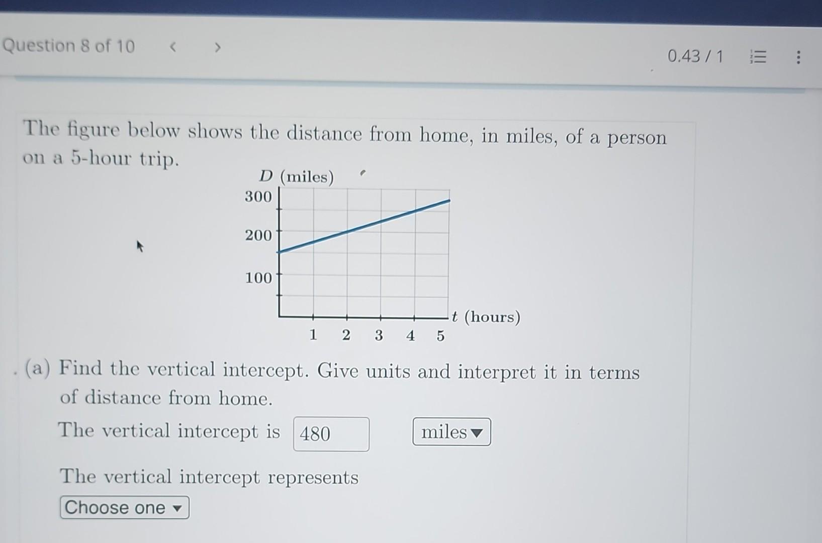 Solved The figure below shows the distance from home, in | Chegg.com