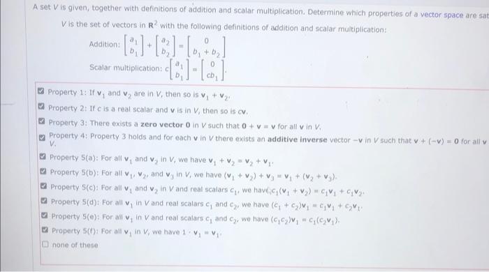 Solved A set V is given, together with definitions of | Chegg.com