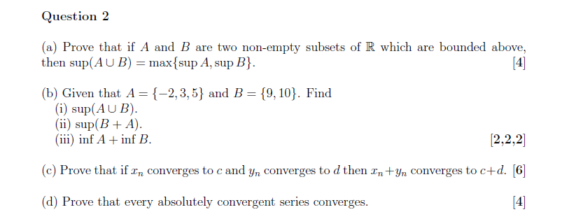 Solved Question 2(a) ﻿Prove that if A and B ﻿are two | Chegg.com