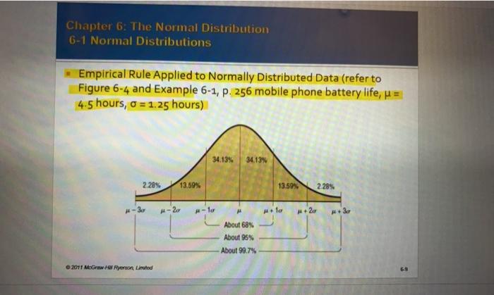 Chapter 6: The Normal Distribution 6-1 Normal | Chegg.com