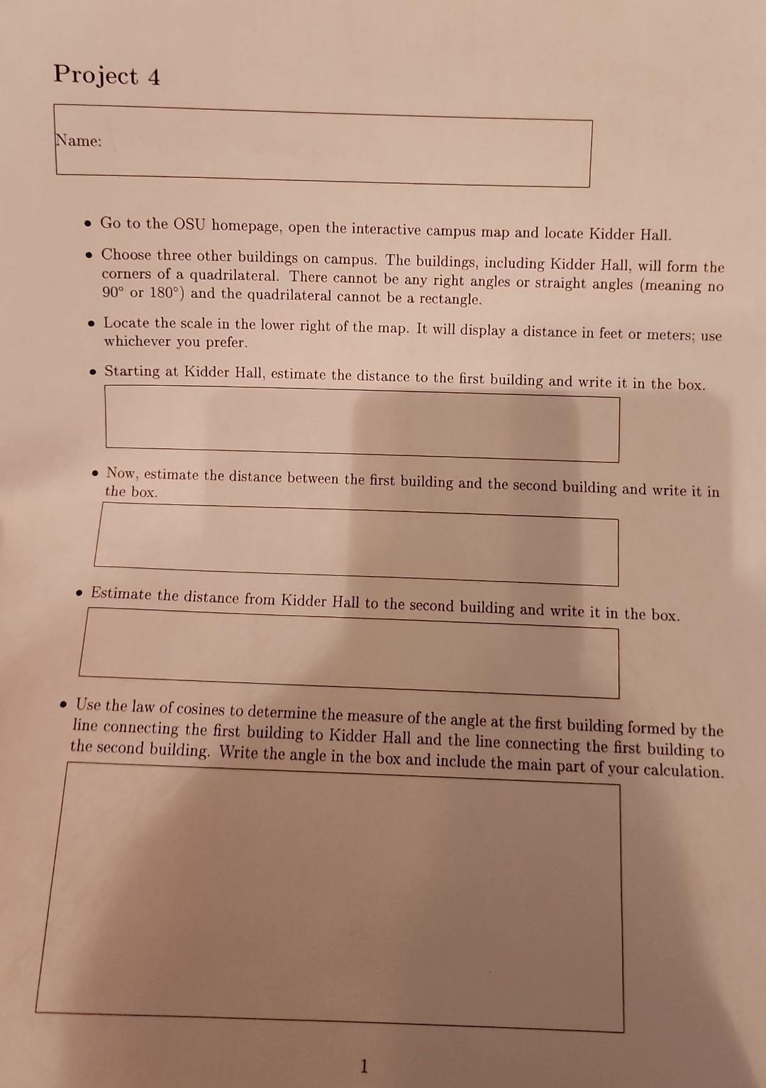 - Starting at Kidder Hall, estimate the distance to | Chegg.com