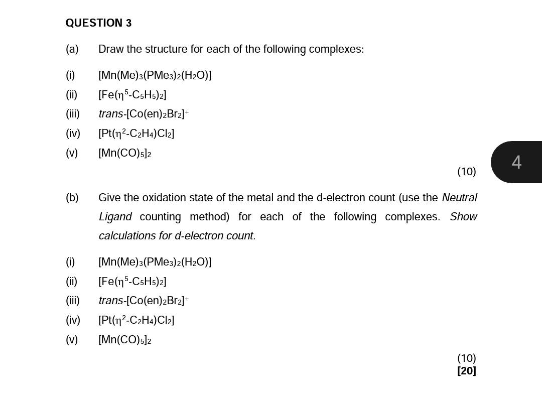 Solved QUESTION 3 (a) Draw the structure for each of the | Chegg.com