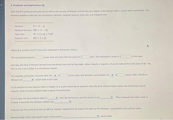 Solved 4. Problems and Applications Q9 Only one firm | Chegg.com