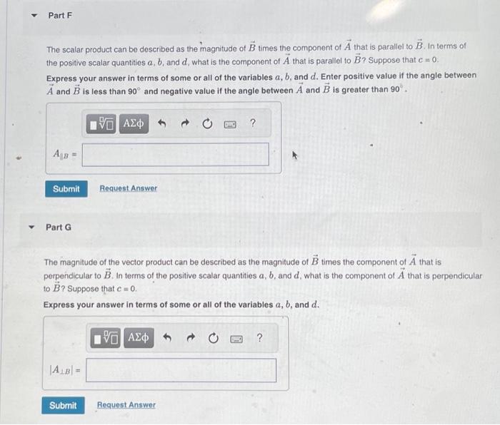 Solved Vector A=ai^−bk^ and vector B=−cj^+dk^.The scalar | Chegg.com
