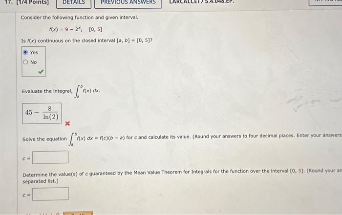 Solved Consider the following function and given interval. | Chegg.com