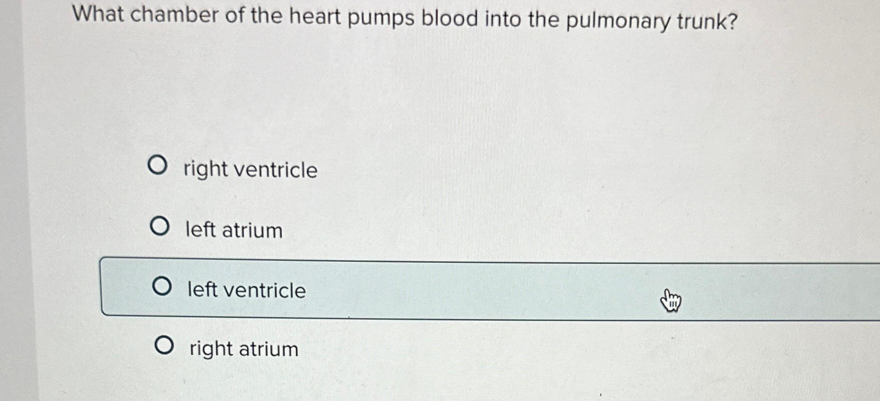 Solved What chamber of the heart pumps blood into the | Chegg.com