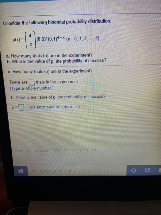 Solved Consider the following binomial probability | Chegg.com