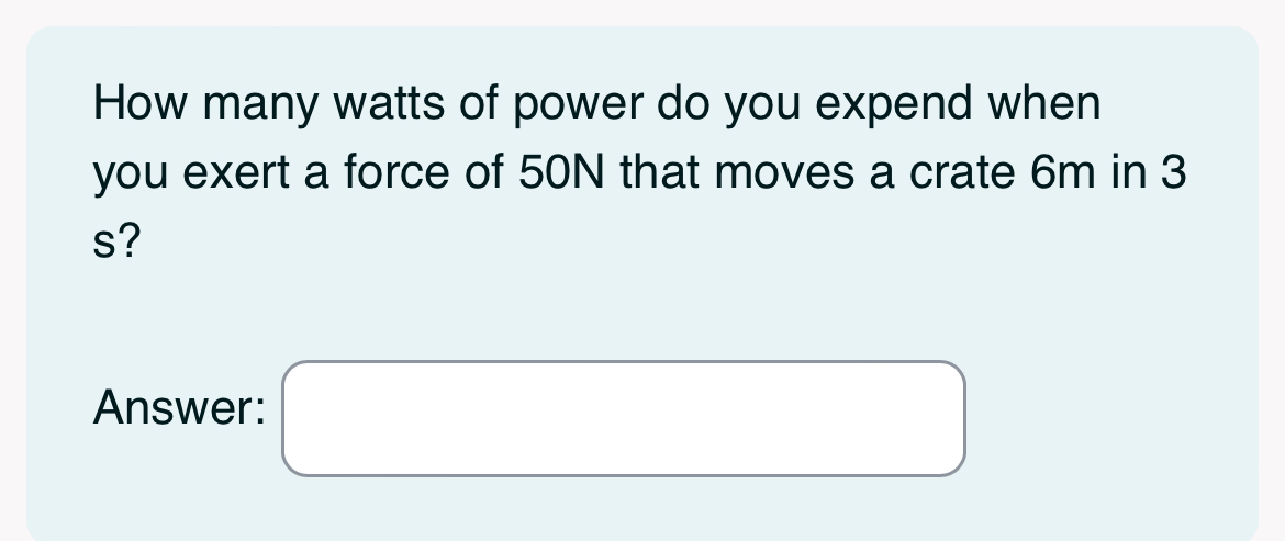 Solved How many watts of power do you expend when you exert | Chegg.com