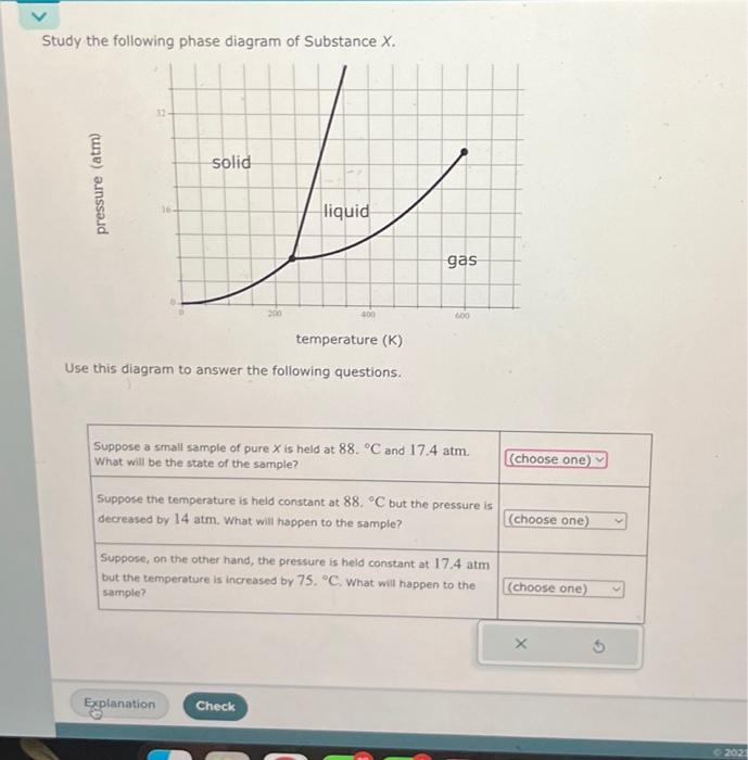 Solved Study the following phase diagram of Substance X. Use | Chegg.com
