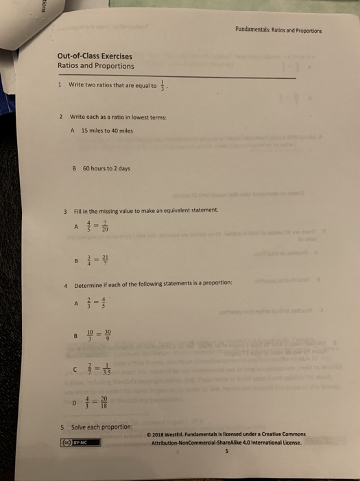 Solved Fundamentals Lesson 12: Ratios and Proportions | Chegg.com