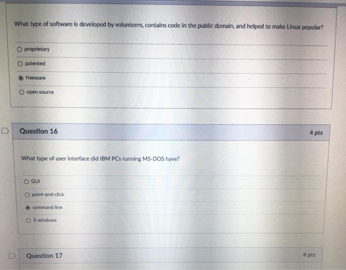 Solved What type of software is developed by volunteers, | Chegg.com