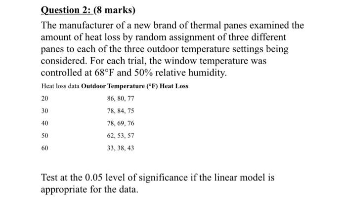 Solved Question 2: (8 marks) The manufacturer of a new brand | Chegg.com