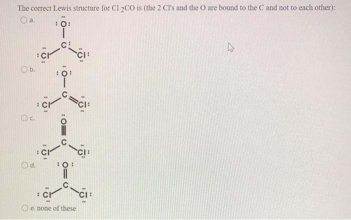 Solved QUESTION 4 The Lewis structure of which of the | Chegg.com