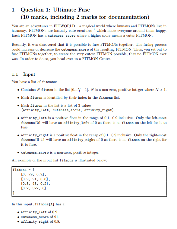 Solved 1 ﻿Question 1: Ultimate Fuse(10 ﻿marks, including 2 | Chegg.com