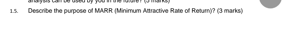 Solved 1.5. ﻿Describe the purpose of MARR (Minimum | Chegg.com