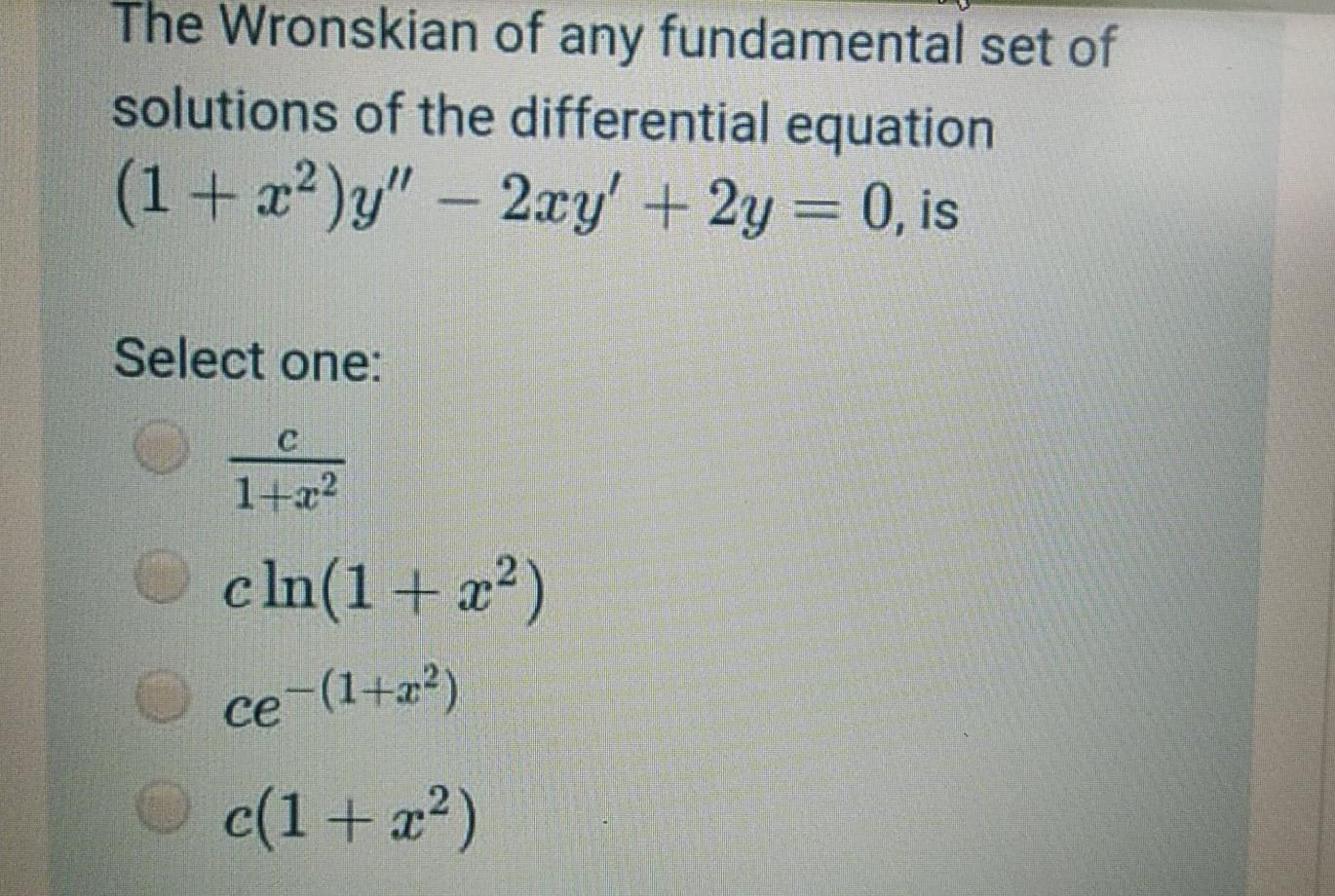 Solved The Wronskian of any fundamental set of solutions of | Chegg.com
