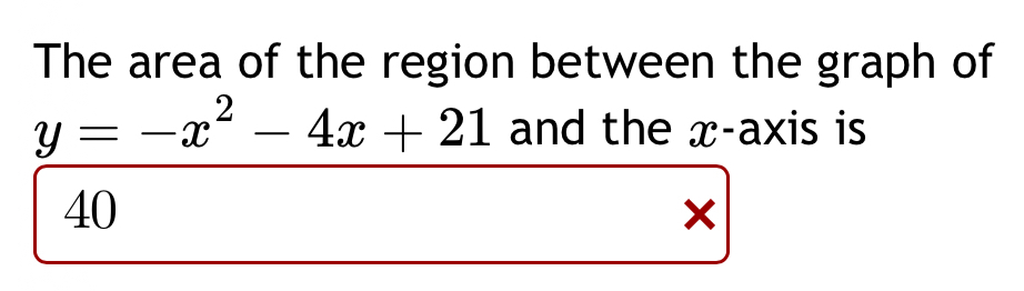 Solved The area of the region between the graph of | Chegg.com