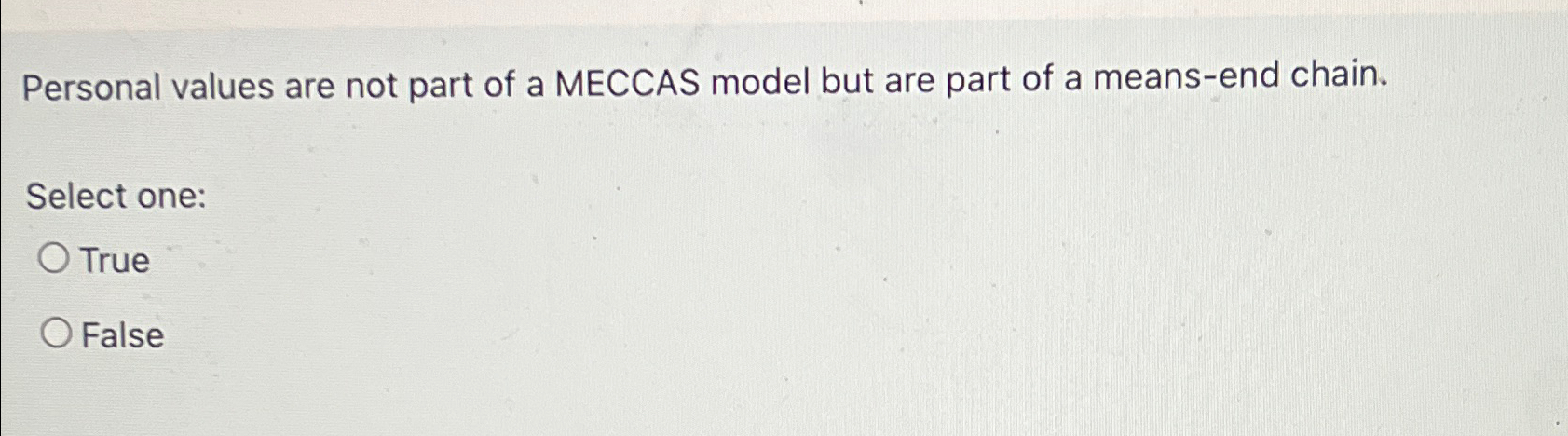 Solved Personal values are not part of a MECCAS model but | Chegg.com