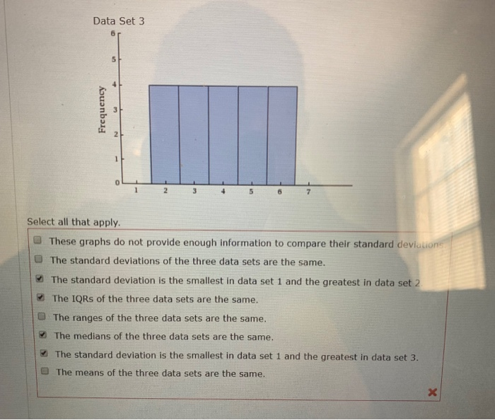 Solved Data Set 1 Frequency Data Set 2 Frequency Data Set | Chegg.com