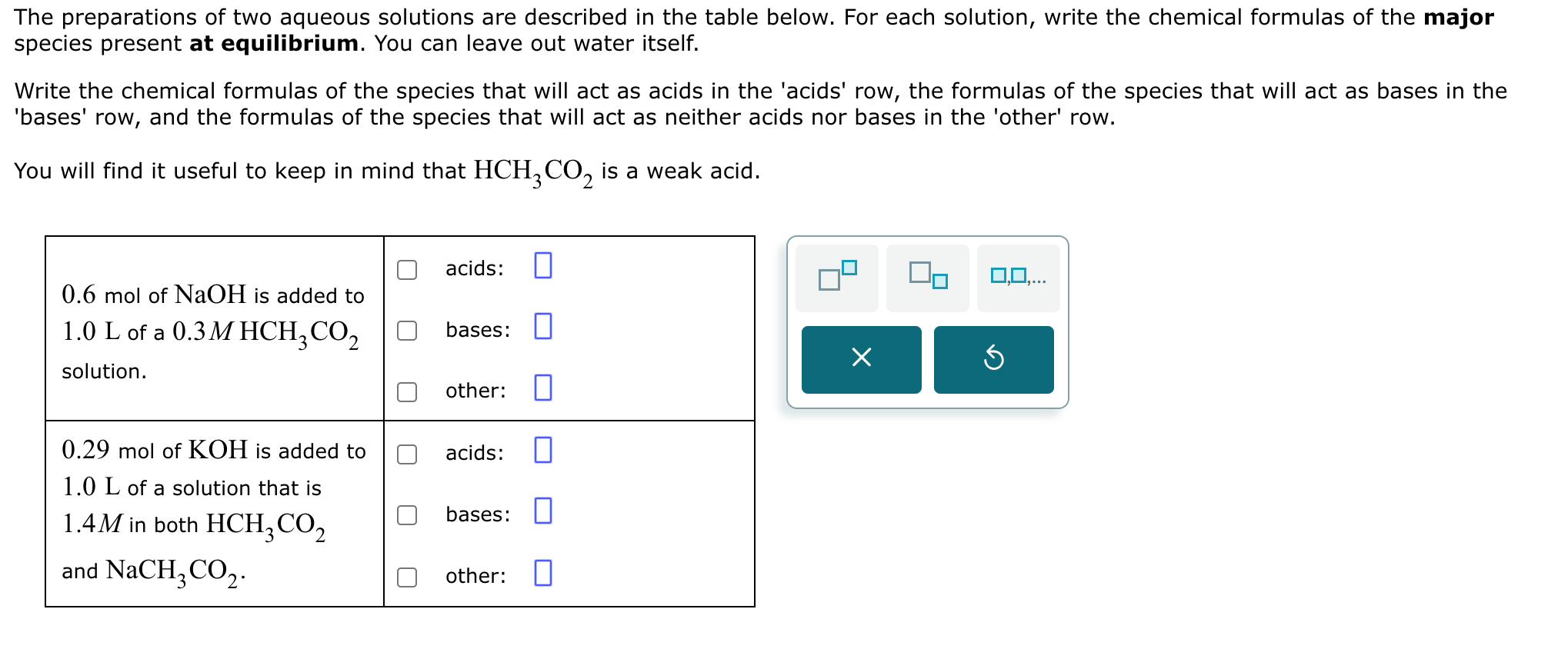 Solved The preparations of two aqueous solutions are | Chegg.com