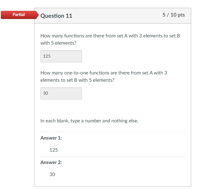 Solved How many functions are there from set A with 3 | Chegg.com