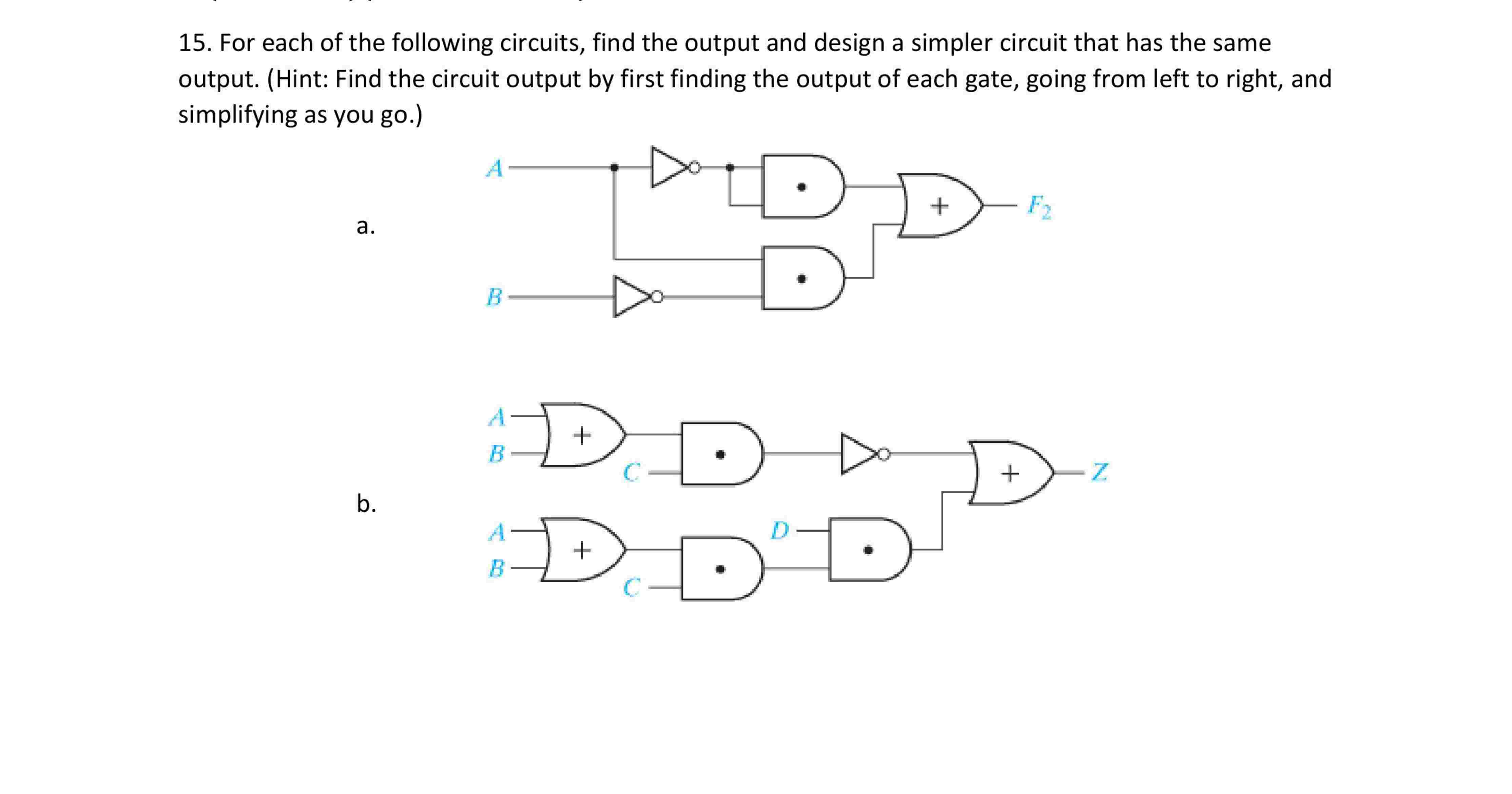 15. ﻿For each of the following circuits, find the | Chegg.com