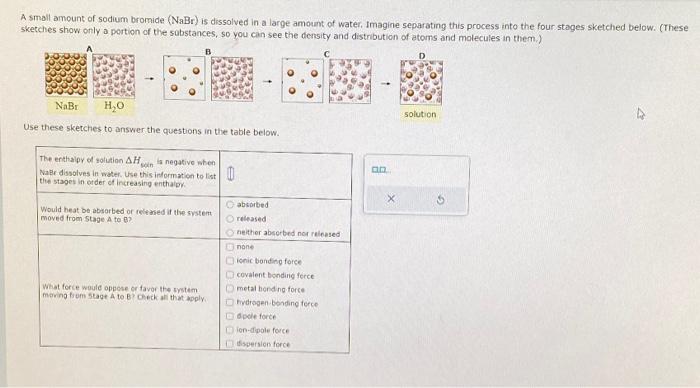 Solved A small amount of sodium bromide (NaBr) is dissolved | Chegg.com
