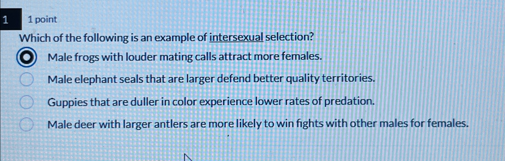 Solved 11 ﻿pointWhich of the following is an example of | Chegg.com