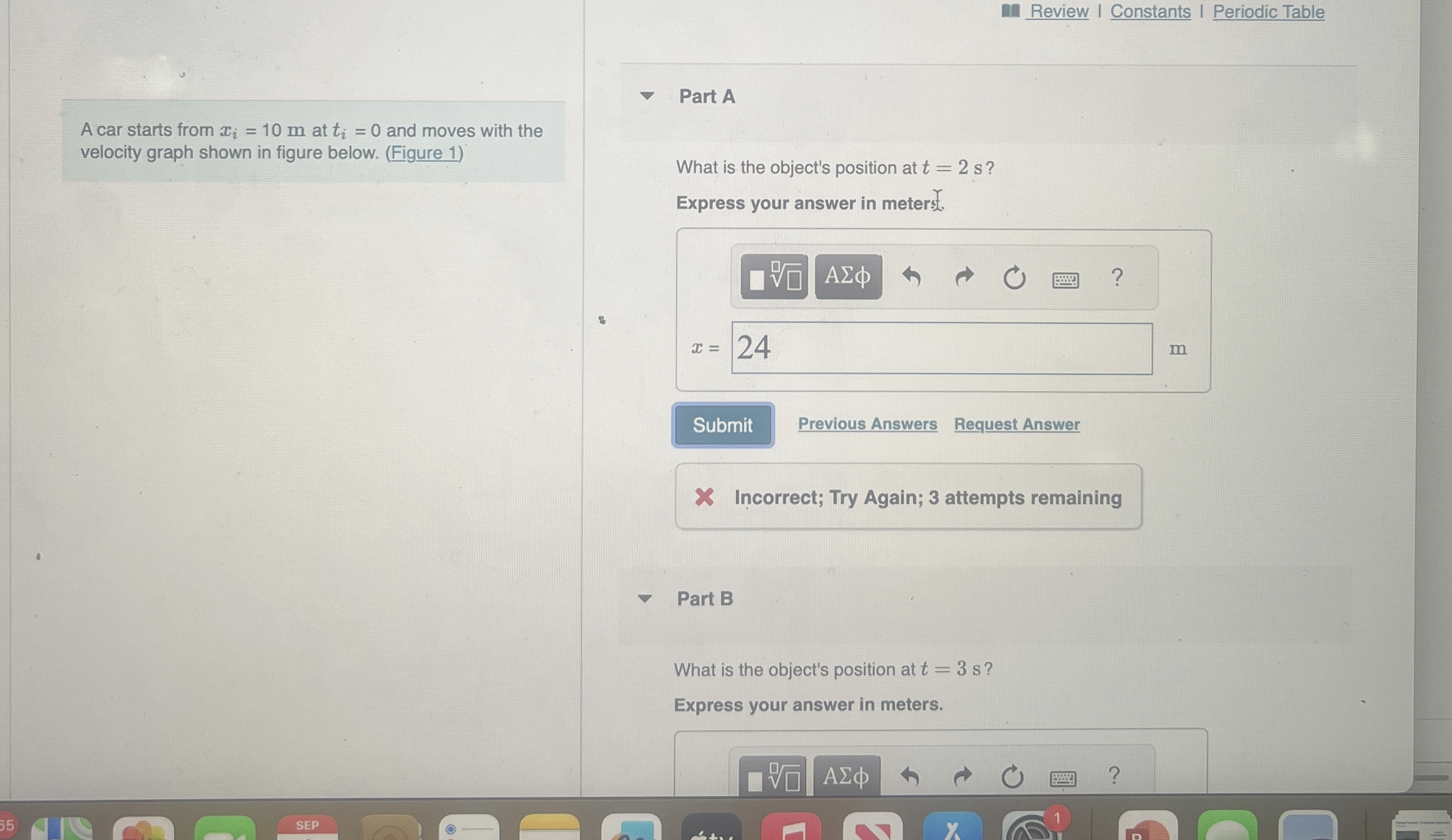 Review I Constants I Periodic TableA car starts from | Chegg.com