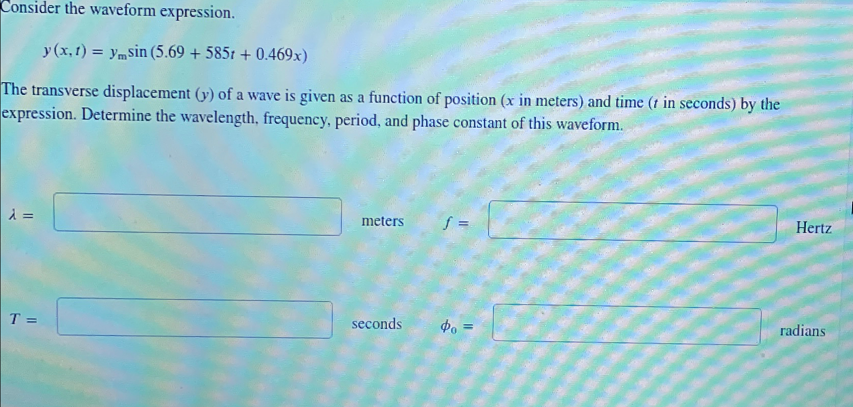 Solved Consider the waveform | Chegg.com