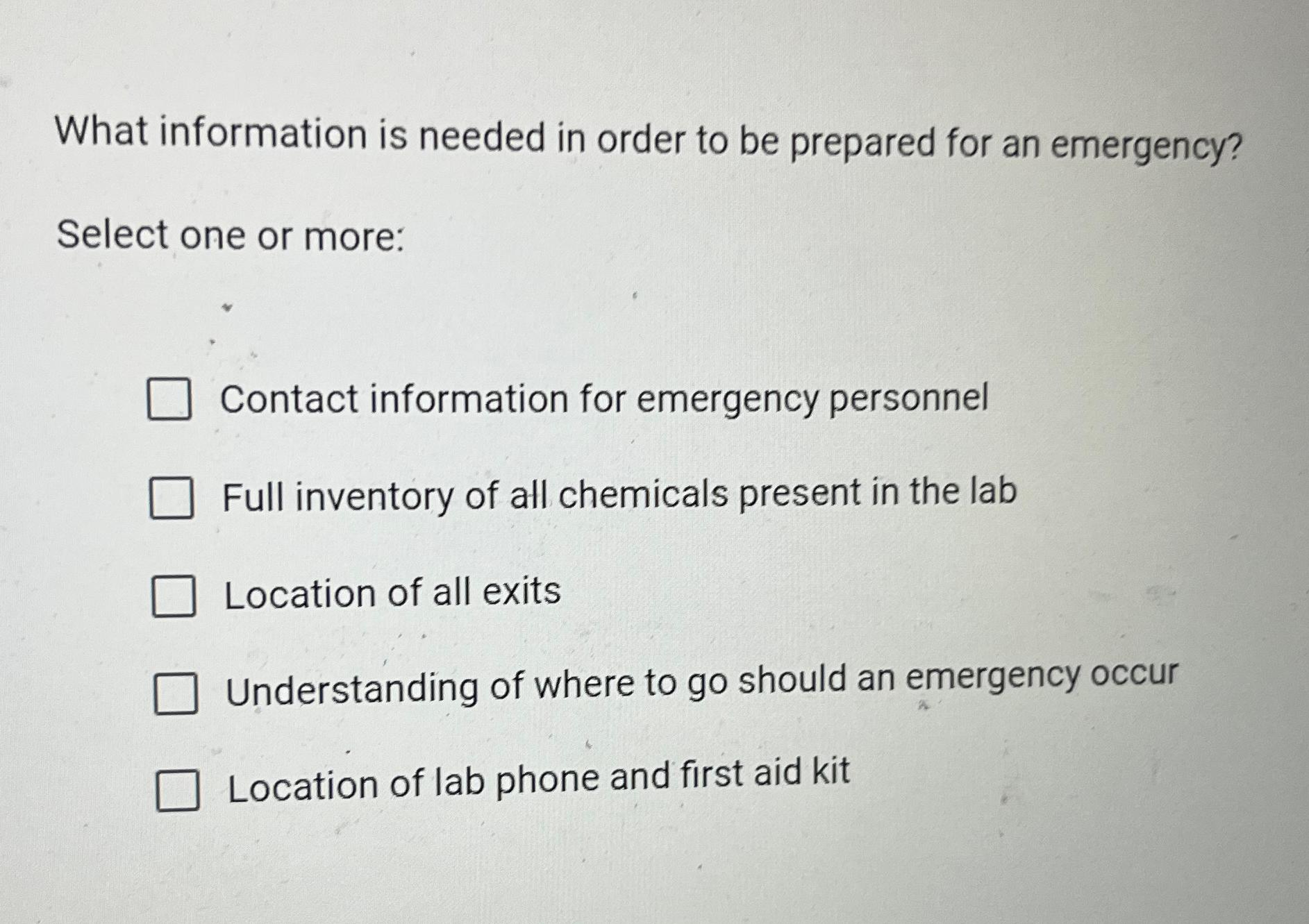 Solved What information is needed in order to be prepared | Chegg.com