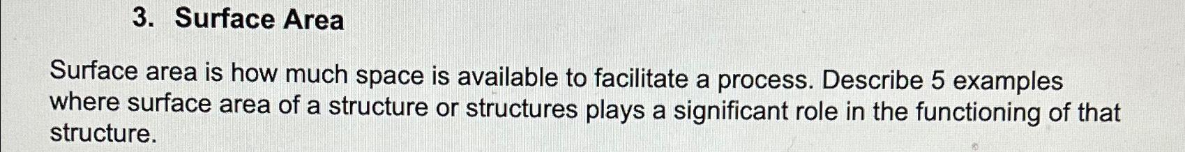 Solved Surface AreaSurface area is how much space is | Chegg.com