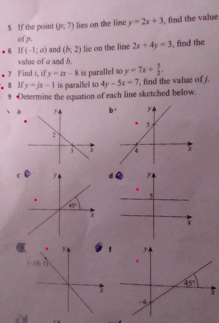 Solved 5 ﻿If the point (p;7) ﻿lies on the line y=2x+3, ﻿find | Chegg.com