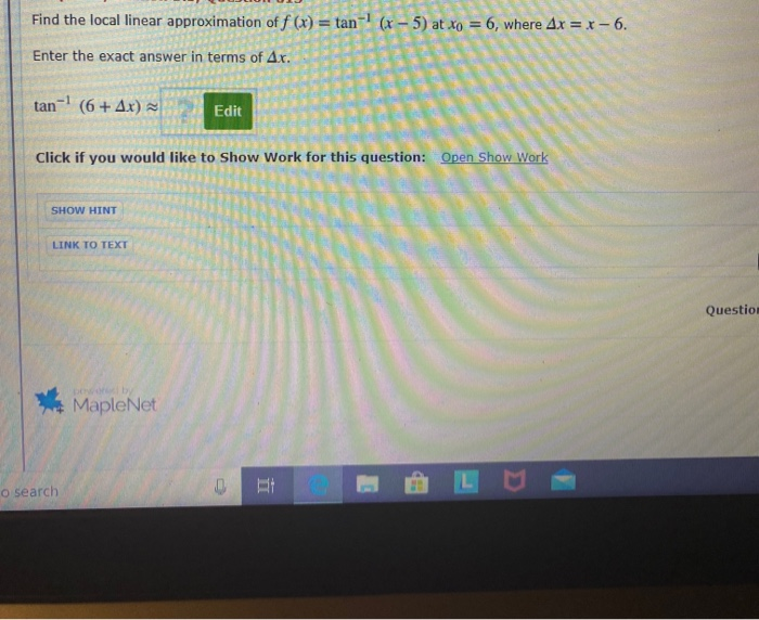 Solved Find the local linear approximation of f (x) =tan (x | Chegg.com