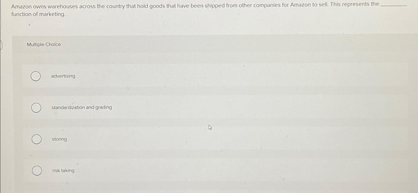 Solved Amazon owns warehouses across the country that hold | Chegg.com