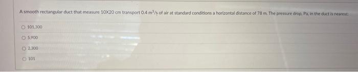 Solved A smooth rectangular duct that measure 10X20 cm | Chegg.com