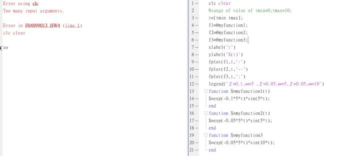 Solved Error Using Clc Too Many Input Arguments Error In