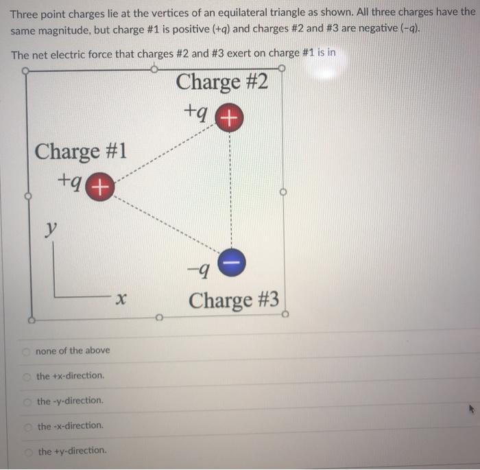 Solved Three point charges lie at the vertices of an | Chegg.com