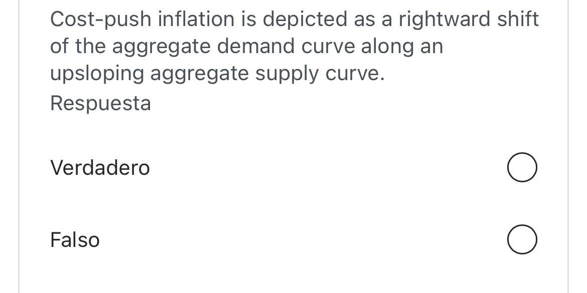 Solved Cost-push inflation is depicted as a rightward shift | Chegg.com