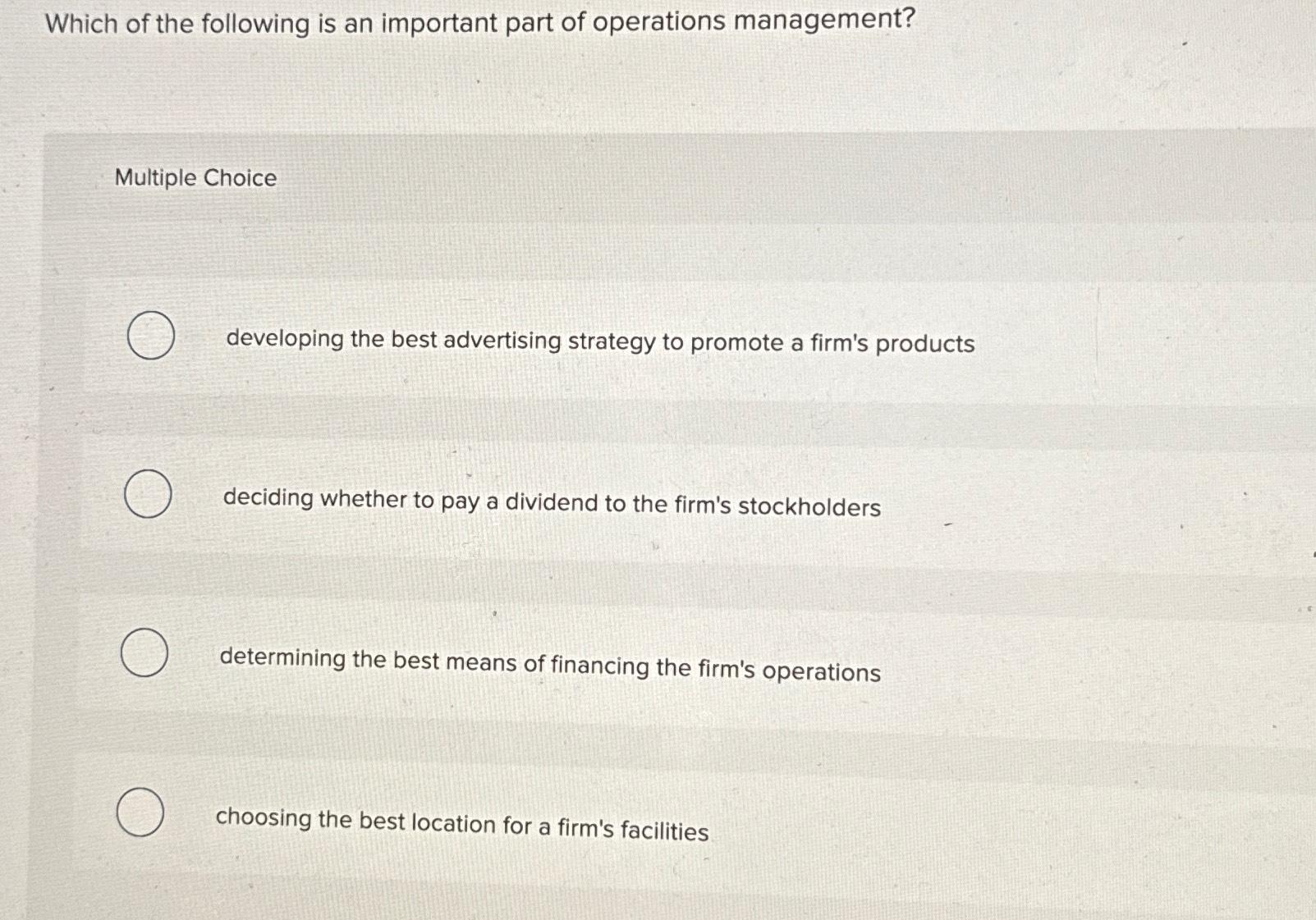 Solved Which of the following is an important part of | Chegg.com